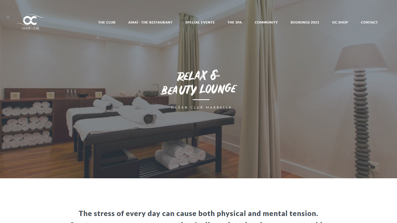 Ocean Club Relax & Beauty Lounge • Balnearios & Spa • Lo Más Sano